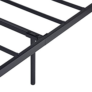 FurnitureR Metal Daybed Frame, Twin Size Metal Platform Bed with Headboard,Heavy Duty Steel Slats Support for Living Room Bedroom Guest Room, Black