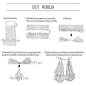 MerryNine Sparkly 40PCS Gold Pink Tassel Garland and 15PCS Paper Pennant Banner Triangle Flags Bunting and 10g Gold Paper Confetti