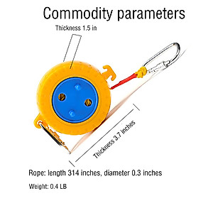 YRLPHRD Retractable Clothesline Outdoor Adjustable 26ft Portable Laundry Drying Rope Short Cord Retracting Clothes Line for Hotel Travel Camping Indoor Backyard, 3.5 In long and 1.5 In thick, YELLOW