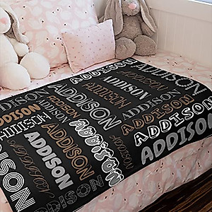 Seamaid Personalized Blanket with Name Custom Baby Blanket for Boy Girl Customized Name Blankets for Adults Custom Name Gifts for Christmas Thanksgiving Birthday Valentines Day (60''x80'')