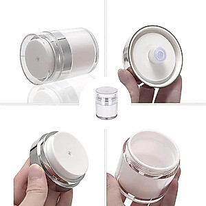 Cream Jar Vacuum Bottle, 30ml Portable Lotion Dispenser,Travel Containers For Lotions And Creams Leak Proof, Airless Pump Bottles For Toiletries Cosmetic Container(2pcs)