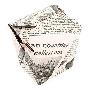 Restaurantware Bio Tek 4 x 3.5 x 4 Inch Food Containers 25 Durable Noodle Boxes - Disposable Sustainable Newsprint Paper 26-Ounce Takeout Boxes Square For Takeouts And Delivery Or Picnics