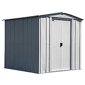 Arrow Sheds 6' x 7' Outdoor Steel Storage Shed, Light Grey