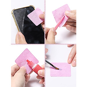 TEOYALL Lint Free Nail Wipes, 400 PCS Non-Woven Fabric Nail Cleaning Pads Pink Lash Extensions Glue Cleaning Wipes Nail Salon Supplies (400 PCS)
