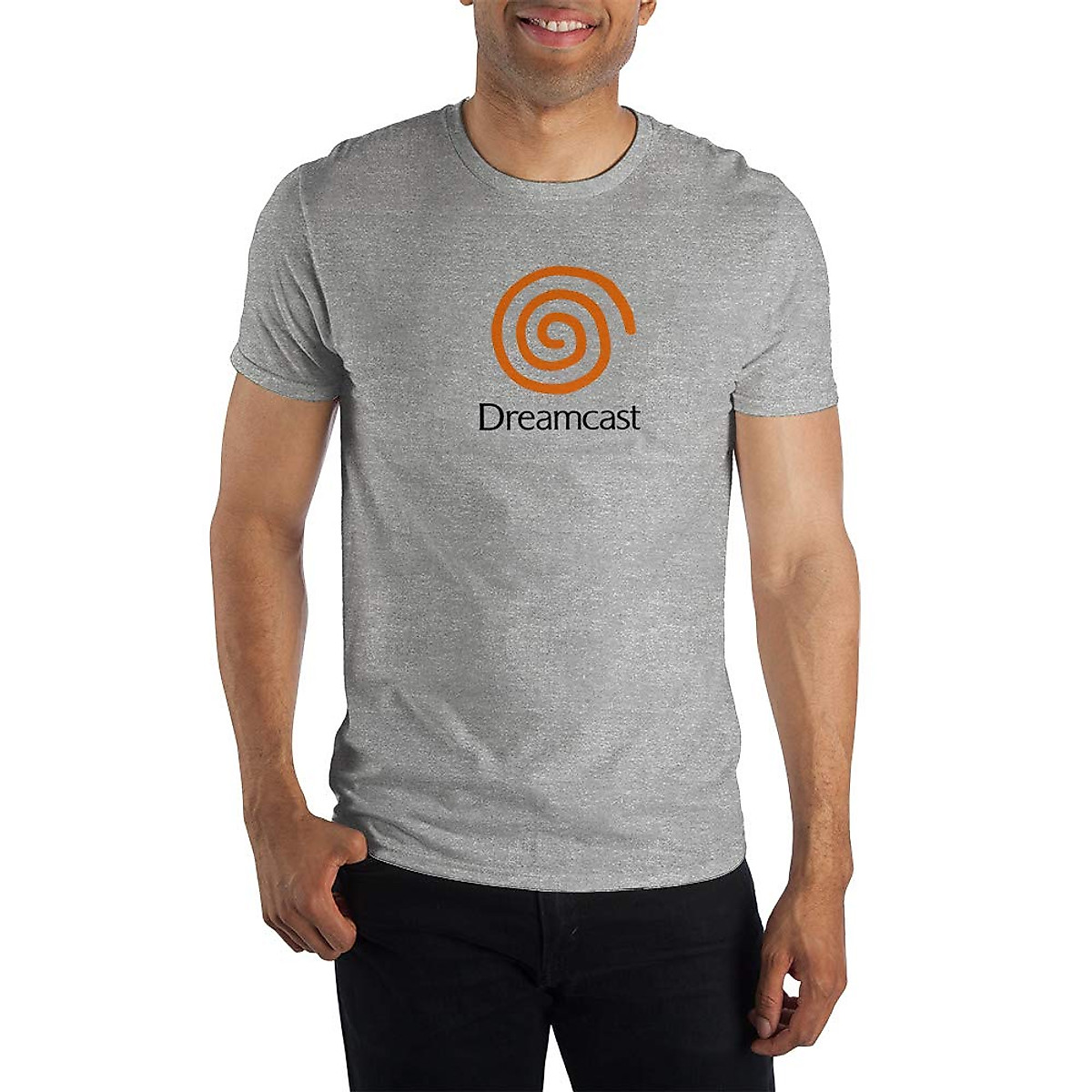 Mens Grey Dreamcast Retro Game Console Graphic Tee-L