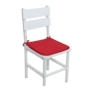 4PCS Chair Seat Pads Covers Foam Filling Pad Kitchen Seat Cushion with Ties Removable Waterproof Soft Breathable Non-Slip for Dining Living Room Office Kitchen Chair (red)