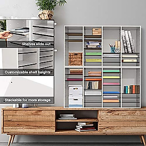 Adir Wooden Literature Organizer Sorter - Stackable Mail Craft Paper Storage Holder with Removable Shelves for Office, Classrooms, and Mailrooms Organization (36 Compartment, White)