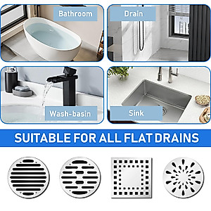 JINSILU,50 Pack,Disposable Shower Drain Hair Catcher Mesh Stickers,Shower Hair Drain Catcher,Drain Cover