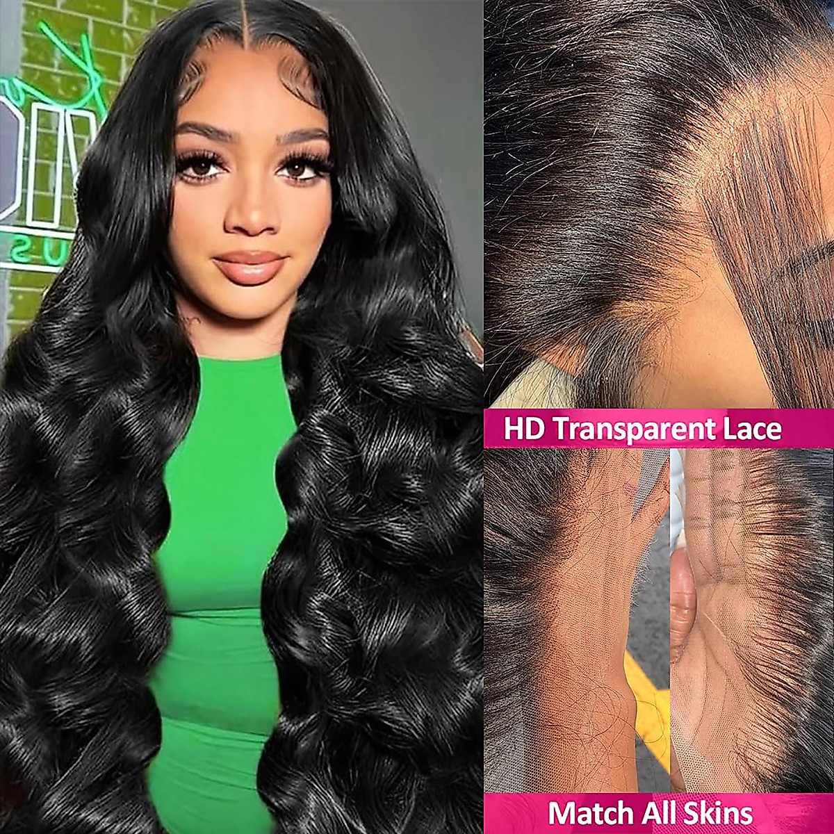 13x4 Frontal Body Wave Lace Frontal 100% Human Hair Ear to Ear lace Frontal 13x4 Body wave hd Transparent Lace Frontal Only with Baby Hair Natural Color (13x4 Lace Frontal, 10 Inch)