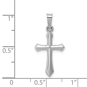 Sonia Jewels 14k White Gold Cross Pendant Charm - 23mm x 11mm