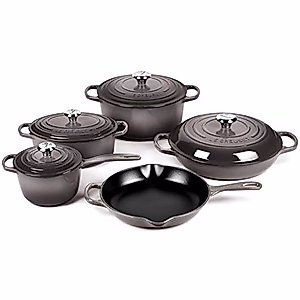 Le Creuset Signature Cast Iron Cookware Set - 9 Piece (Oyster)
