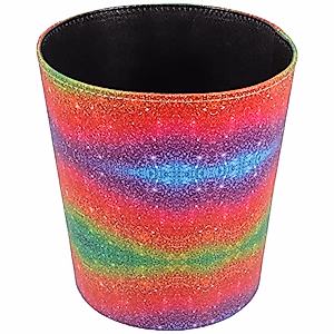 Ipetboom Bathroom Trash Pu Garbage Can Leather Trash Bucket Round Wastebasket Large Capacity Trash Container Decorative Leather Waste Bins for Bathroom Bedroom Living Room Office