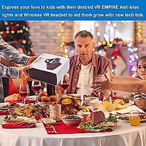 VR Headset Virtual Reality Headset 3D Glasses with 120°FOV, Anti-Blue-Light Lenses, Stereo Headset, for All Smartphones with Length Below 6.3 inch Such as iPhone & Samsung HTC HP LG etc.