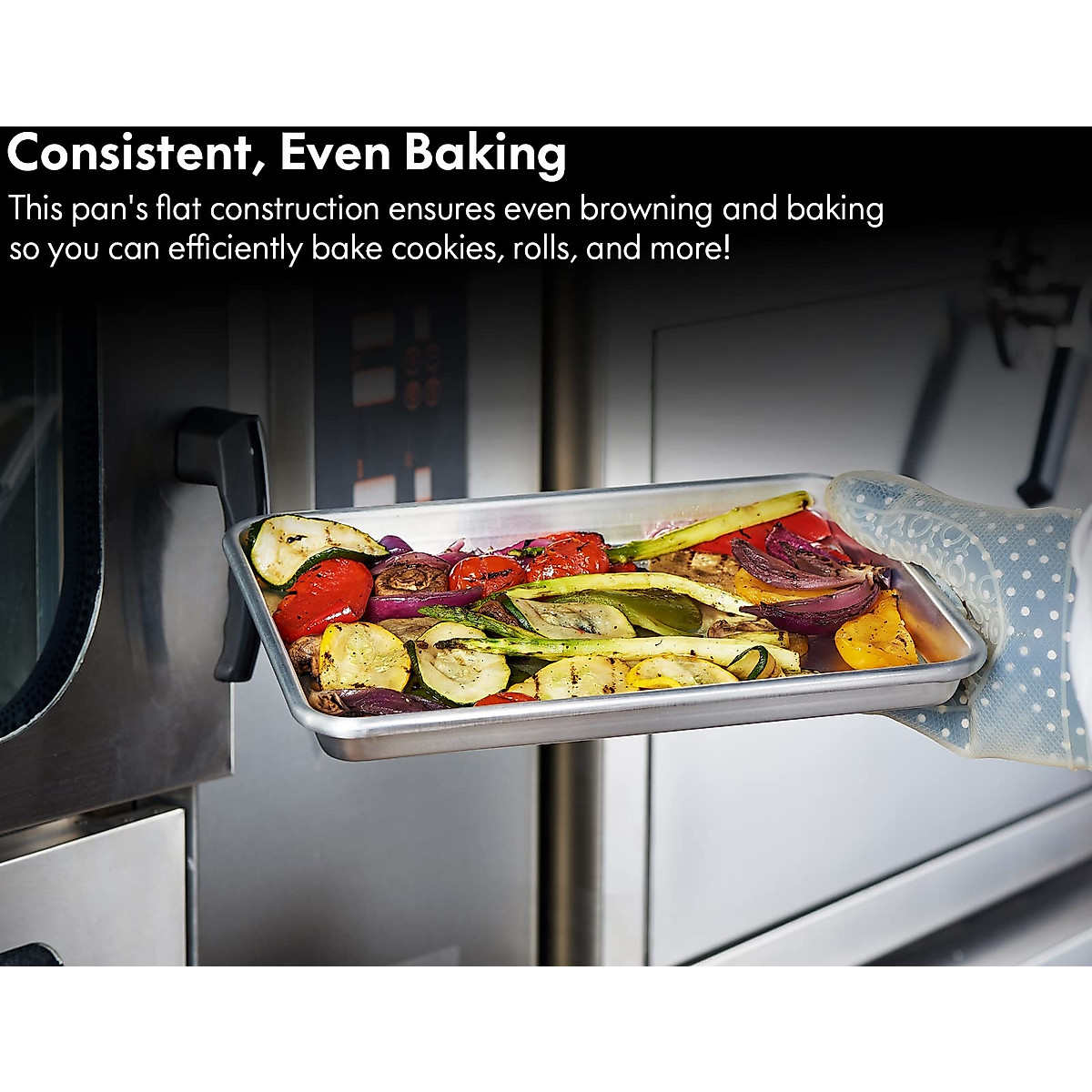 CURTA 6 Pack Aluminum Sheet Pan, NSF Listed 1/4 Quarter Size 13 x 10 inch Commercial Bakery Cake Bun Pan, Baking Tray