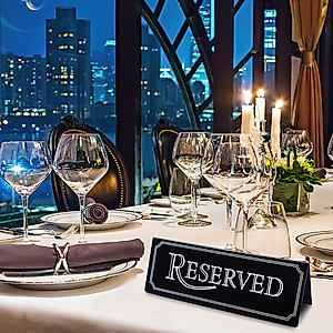 EliteZ Reserved Table Signs, 6pcs Acrylic Reserved Signs for Wedding, Hotel Restaurant Reserved Table Signs Reminder Sign for Wedding Birthday Party