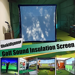 Obokidlyamor Golf Simulator Impact Screens+ Shake Netting Net One Frame- Sim Ball Simulator Impact Display Projection Screen with 10pcs Grommet Ropes (10" Size, Impact Screen+Shank Net)