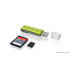 IOGEAR USB 2.0 SD Portable Card Reader - Dual Slot - Rate Up To 480Mbps - USB Powered - SDXC/SDHC/SD/Micro SDXC/Micro SD/Micro SDHC/M2/MS/CF/UHS-I - Mac/Win/Chrome - GFR204SD