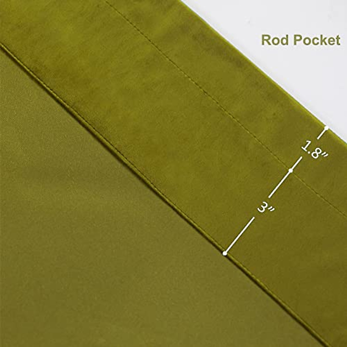 PLEASANT BOULEVARD | Velvet Curtains [2 Panels] Elegant Living Room Bedroom Nursery Window Drape Curtains for Room Darkening, Rod Pocket Style (52 x 84in, Olive Green)