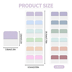 240 Pcs 1Inch Colored Book Sticky Index Tabs Dividers Repositionable Book Page Markers Tabs Annotation Tab Stickers Label Sticky Tabs for Notebooks Binders File Classification