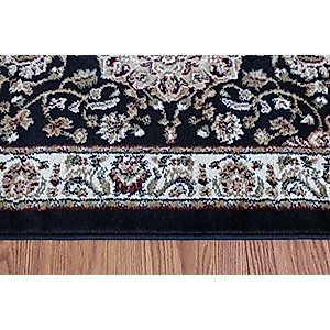 Bellagio Traditional Area Rug Runner 32 Inch X 15 Feet 10 Inch Black 401