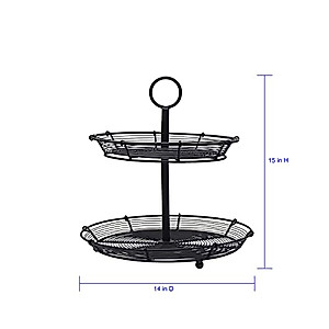 Gourmet Basics by Mikasa Tulsa Adjustable Pastry Serving Stand, 3-Tier, Black