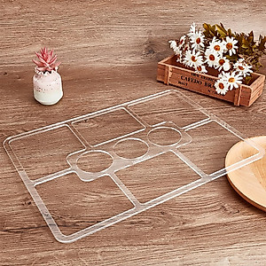 BENECREAT 9 Pocket Acrylic Valet Tray Router Templates for Woodworking 15×11.2×0.2inch Clear Router Inlay Template Rectangle Acrylic Router Jig DIY Wood Craft Tools Tracing Guide