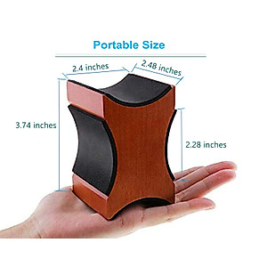 Guitar Neck Rest, Electric Acoustic & Bass Guitar Support Pillow for Changing Strings, String Instrument Wooden Neck Craddle, Luthier Repair Setup Tool 3.74x2.48x2.4inch, Burgundy