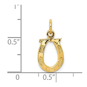 Auriga Fine Jewelry 14k Yellow Gold Polished Horseshoe Pendant (L- 20 mm, W- 10 mm) Gift for Women