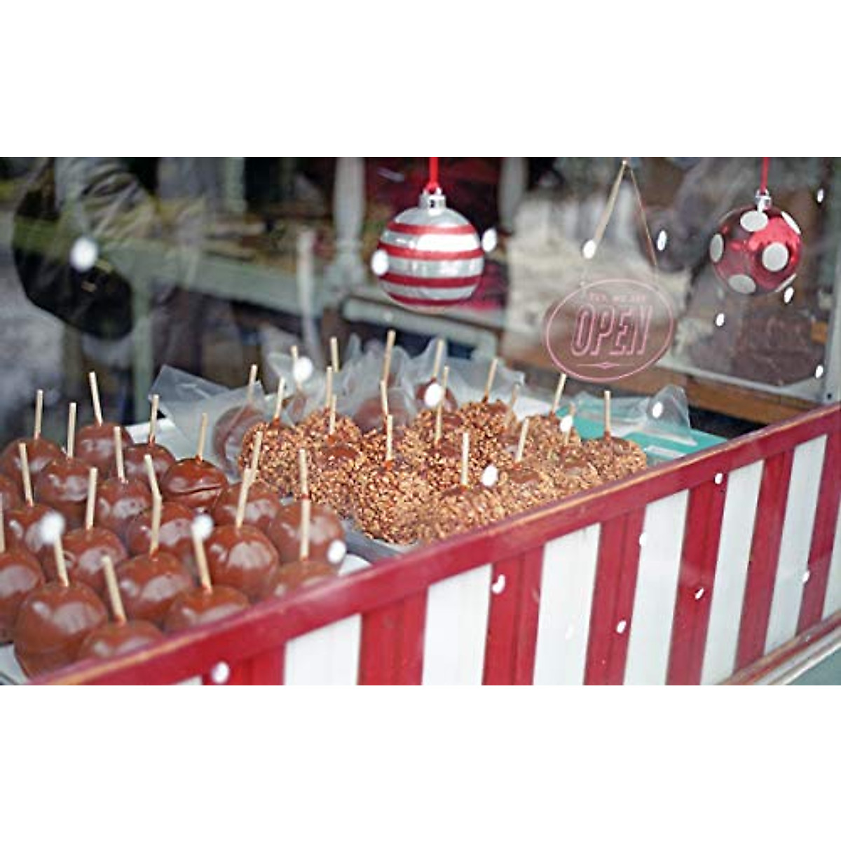 KingSeal Natural Bamboo Wood Candy Apple Skewers, Sticks, 5.5 Inch x 6.5mm diameter, Bulk Pack, Blunt Point for Safety - 1 Box of 1000 Count