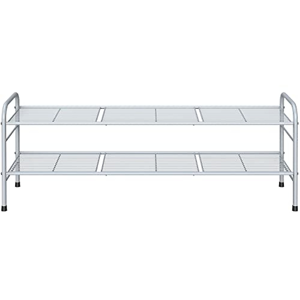 Dicasser 2-Tier Long Shoe Rack Organizer Extra Large Capacity for 18 Pairs,Silver