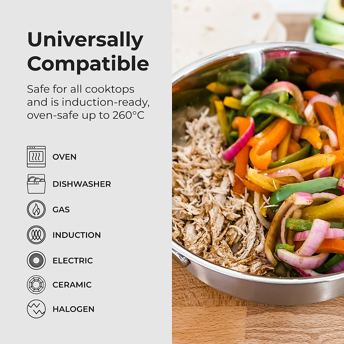 Frieling Black Cube Quick Release Cookware Sauté Pan With Lid - 11-Inch/4.5 Quart - Nonstick Frying Pan - Induction Cookware - Deep Frying Pan with Lid - Skillet with Lid - Induction Pan - Kitchen Pan