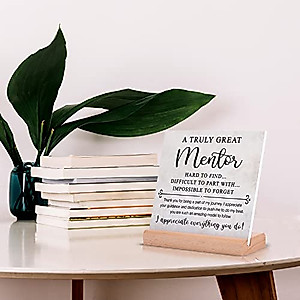 Mentor Gifts for Women Men, Thank You Mentor Sign, Plaque With Stand, Leaving Going Away Retirement Appreciation Gifts for Boss, Coworker, Teacher, Counselor, Coach, Supervisor