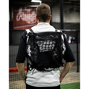 Rawlings | Ball Caddy | Holds 100+ Baseballs / 50+ Softballs | Includes Stand & Net Bag,Black