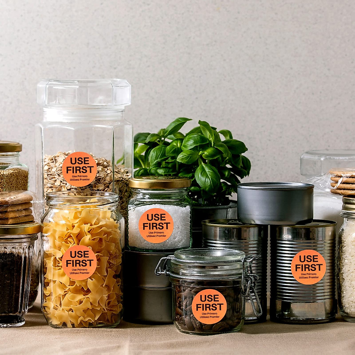 Epakh 2000 Pcs Use First Stickers Food Service 1.5 Inch Inventory Control Labels for Restaurant Permanent Adhesive Food Circle Dot Label Paper(Orange)