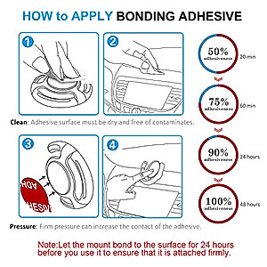 Very High Bond Sticky Adhesive, AZXYI 12 PCS Double Side Stickers Adhesive Replacement Compatible with Socket Mount Base, Round Adhesive Tape for Car Magnetic Phone Holder Base & Phone Ring Holer Base