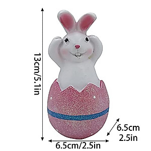 Easter Bunny Ornament Eggs Statue Ornament Garden Decoration