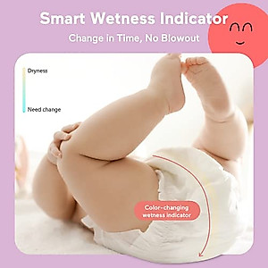 Babycozy Boucy Soft Newborn Diapers for Sensitive Skin, Hypoallergenic Disposable Diapers, Plain White Diapers Without Chlorine, Soft Diapers for Baby&Infant&Preemie, Size 1(8-14lb) 148 Count