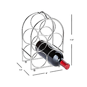 Home Basics Tabletop Wine Rack, Chrome, 5-Bottle