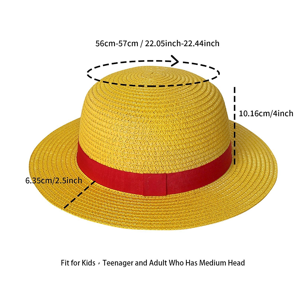 Straw Hat Performance Animation Cosplay Accessories Hat Summer Sun Hat Yellow