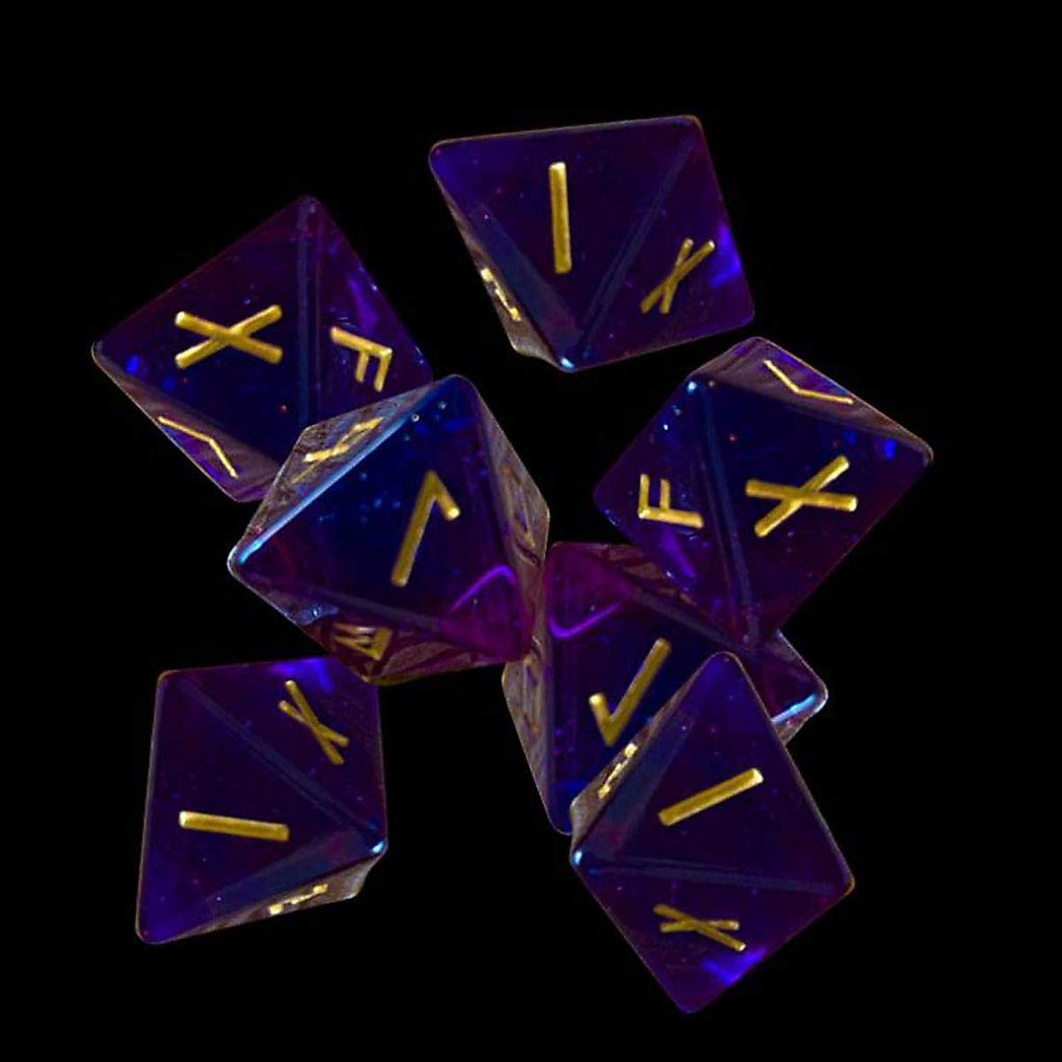 QYIYA 3 Pcs 8-Sided Rune Dice Resin Assorted Polyhedral Dice Set Divination Game Toys