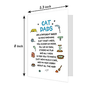 Funny Father’s Day Gifts for Cat Dads, Cute Father’s Day Card Gift for Cat Lover Owner, Cat Dads Card Gift