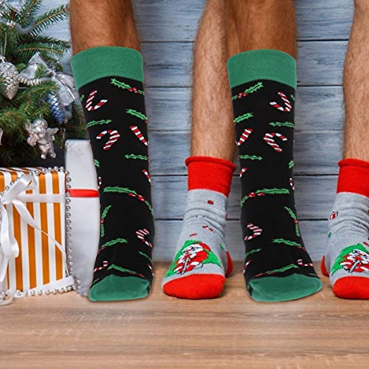 BESTOYARD Warm Boot Socks Christmas Calf Socks Cotton Winter Fall Warm Socks Xmas Holiday Candy Cane Slipper Stockings Socks Party Goodie Bag Stuffer Gift 1 Pair 46x20cm Womens Fuzzy Slippers