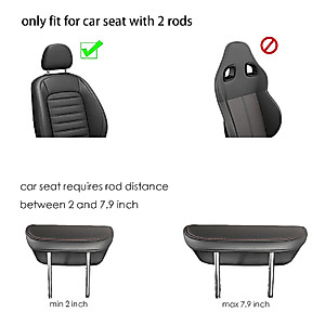 JOYBOOM Car headrest Pillow 2021 New Version,Upgraded with Hook,Road pal Detachable for Child in Long Trip,Head Neck Support Adjustable,Memory Foam U Shape Sleep Travel Protection, Leather Black