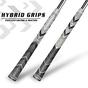 CHAMPKEY Golf Grips 13 Pack | Come with Solvent,15 Tapes,Vise Clamp and Hook Blade | All Weather Control and High Feedback Golf Club Grips