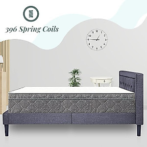 Nutan 10 Inch Foam Encased Mattress with Eurotop, Comfy, and Soft Plush Mattresses Provide Soothing Sleep, Complete Body Support, and Pressure Relief, King