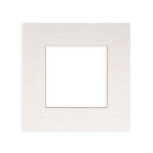 12x12 Mat Bevel Cut for 8x8 Photos - Precut White Linen Canvas Square Shaped Photo Mat Board Opening - Acid Free Matte to Protect Your Pictures - Bevel Cut for Family Photos, Pack of 1 Matboard