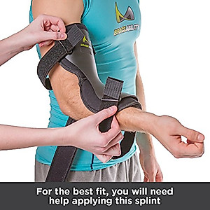 BraceAbility Cubital Tunnel Syndrome Elbow Brace | Splint to Treat Pain from Ulnar Nerve Entrapment, Hyperextended Elbow Prevention and Post Surgery Arm Immobilizer - S (Small/Medium)