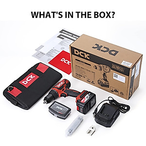 DCK Brushless Cordless Drill Set, 20V Max Electric Drill with 4.0Ah Battery 531in.lbs, 1/2Inch Keyless All-Metal Chuck, 2 Variable Speeds, Power Drill Kit for Screw Wood/Ceramic/Tile/Steel KDJZ04-13