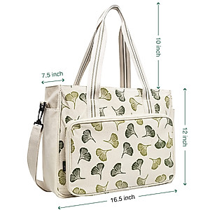 Lavievert Embroidery Project Bag, Embroidery Kits Storage Bag with Multiple Pockets for Crochet Hooks Embroidery Floss and Other Sewing Accessories