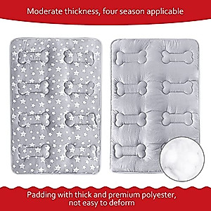 Dog Crate Mat (36" X 23"), Soft Dog Bed Mat with Cute Stars, Personalized Dog Crate Pad, Anti-Slip Bottom, Machine Washable Kennel Pad